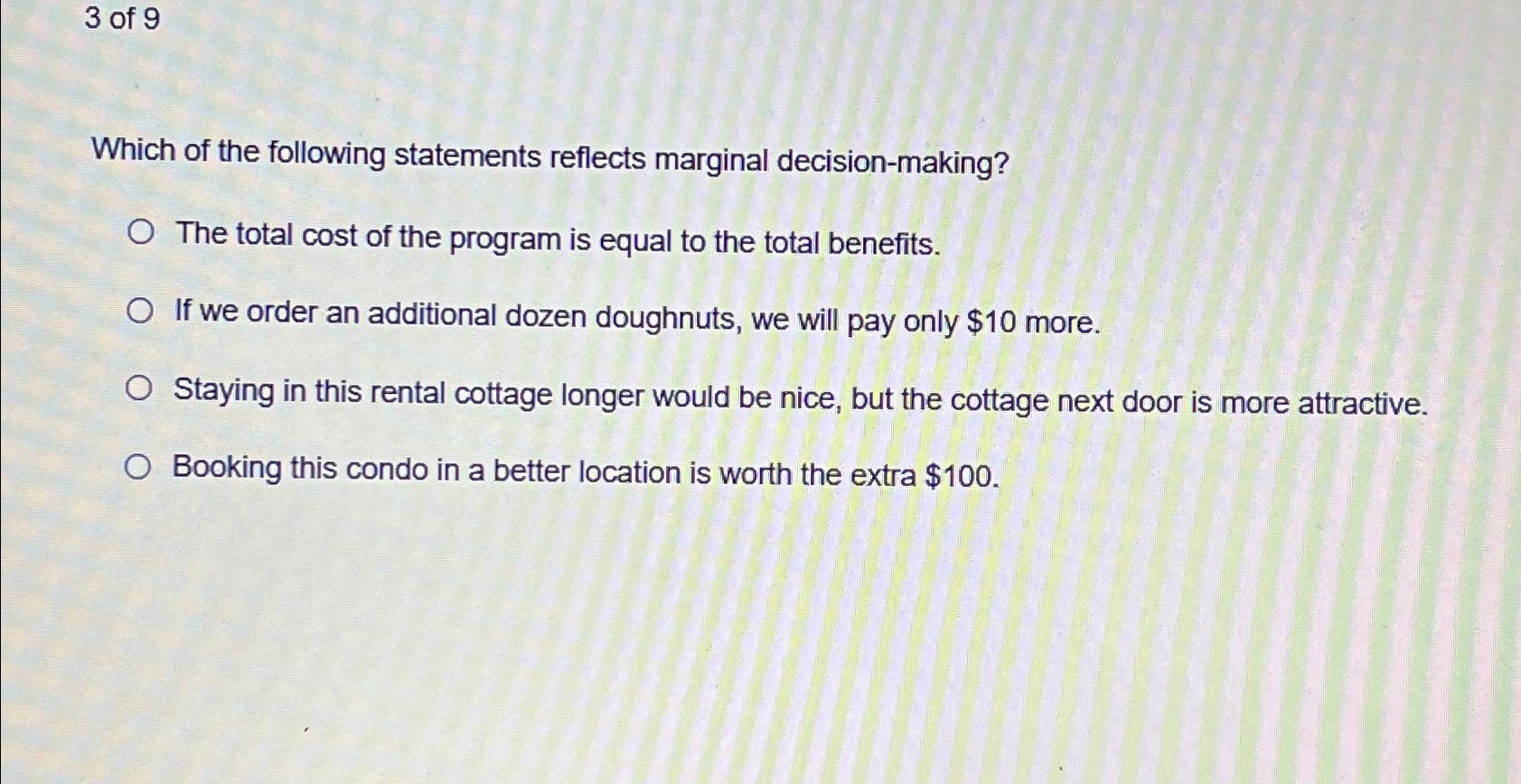 Solved 3 ﻿of 9Which of the following statements reflects | Chegg.com
