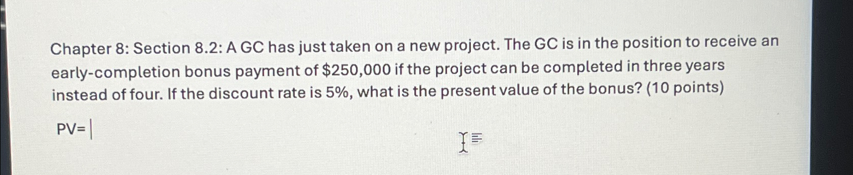 Solved Chapter 8: Section 8.2: A GC has just taken on a new | Chegg.com
