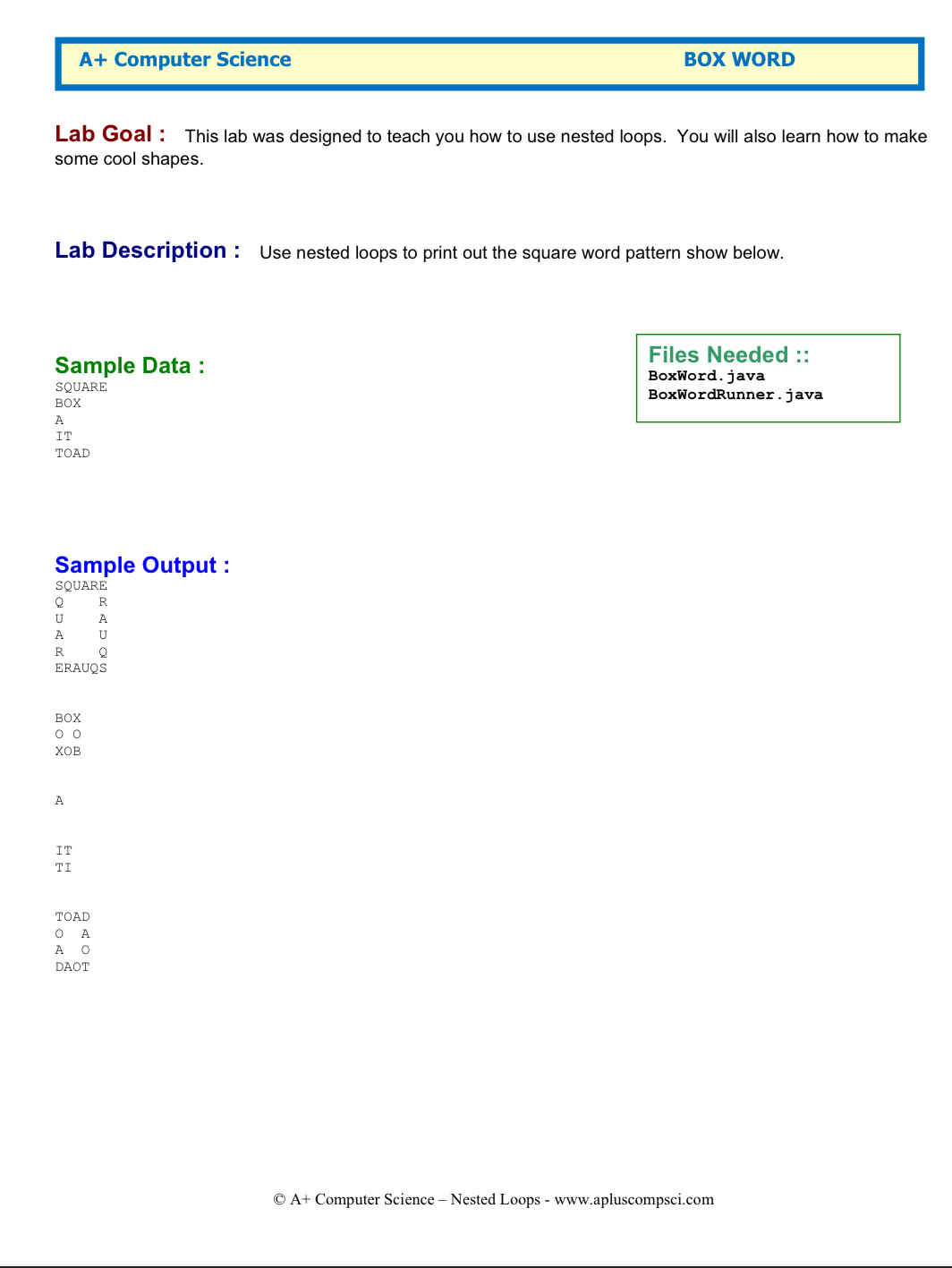 Solved A+ ﻿Computer ScienceBOX WORDLab Goal : This lab was | Chegg.com