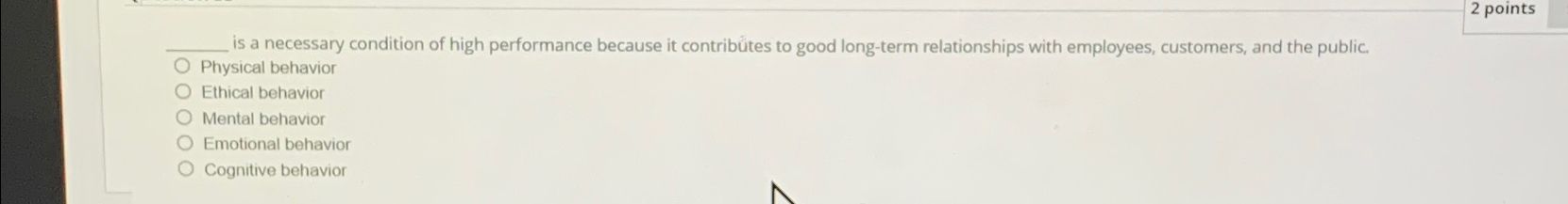 Solved 2 ﻿pointsq, ﻿is a necessary condition of high | Chegg.com