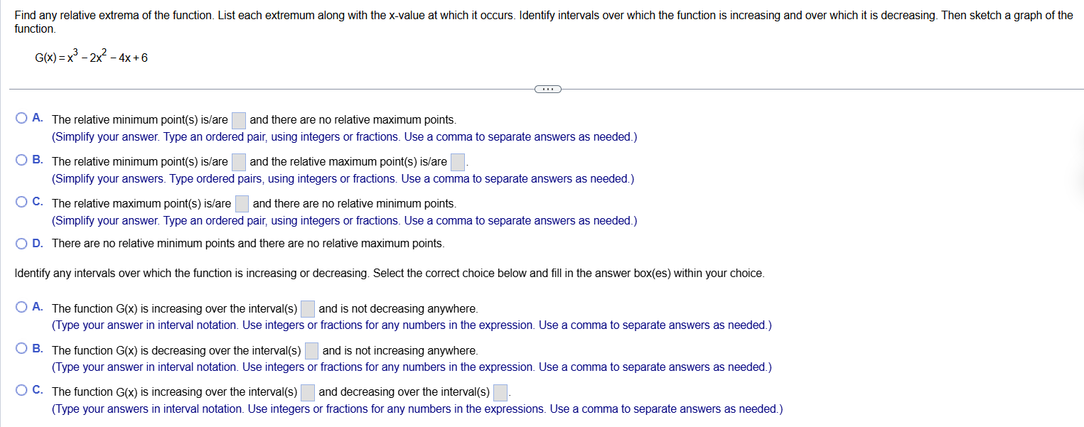 Solved Find any relative extrema of the function. List each | Chegg.com