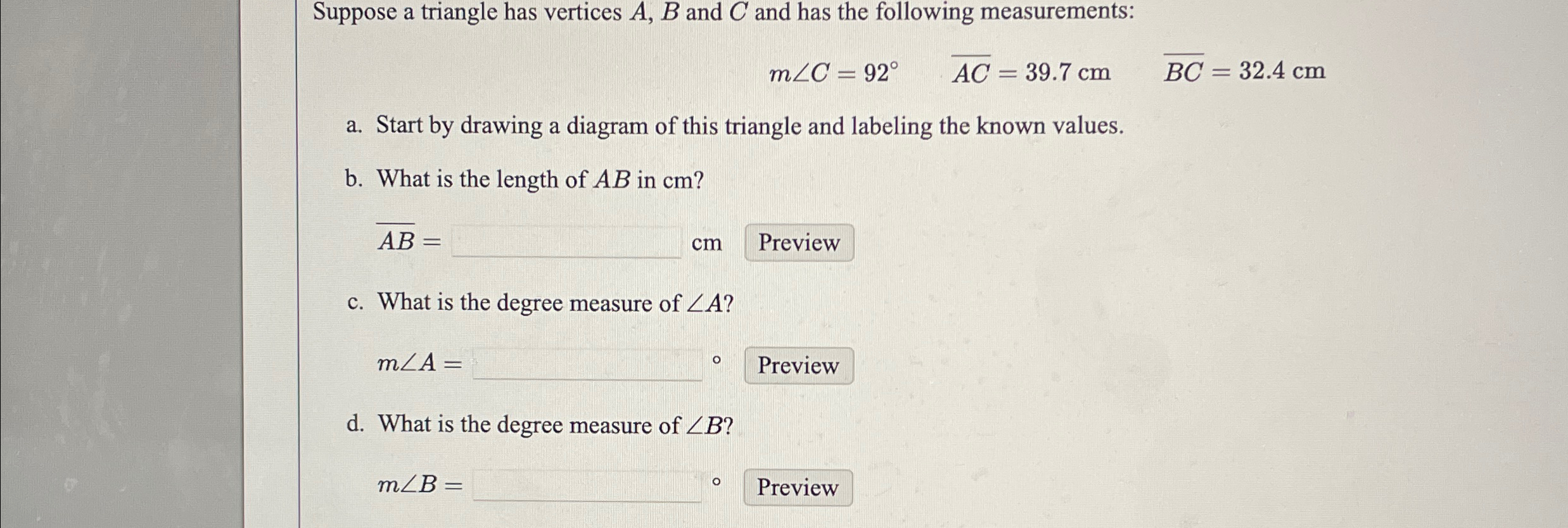 Solved Suppose a triangle has vertices A,B ﻿and C ﻿and has | Chegg.com