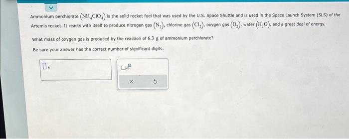 Solved Ammonium perchlorate (NH4ClO4) is the solid rocket | Chegg.com
