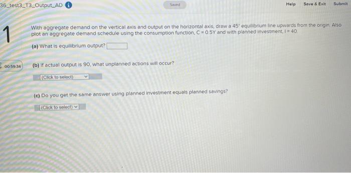 Solved With aggregate demand on the vertical axis and output | Chegg.com