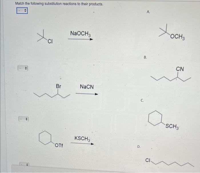 Solved Match the following substitution reactions to their | Chegg.com