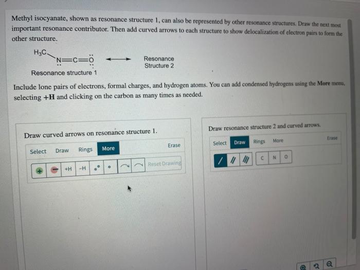 Solved Methyl isocyanate, shown as resonance structure 1, | Chegg.com