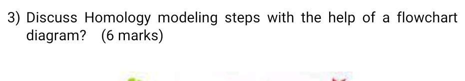 Solved 3) Discuss Homology modeling steps with the help of a | Chegg.com
