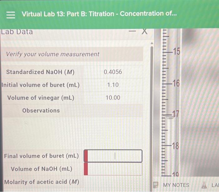 Solved I cannot get past the final volume of buret. PLEASE | Chegg.com