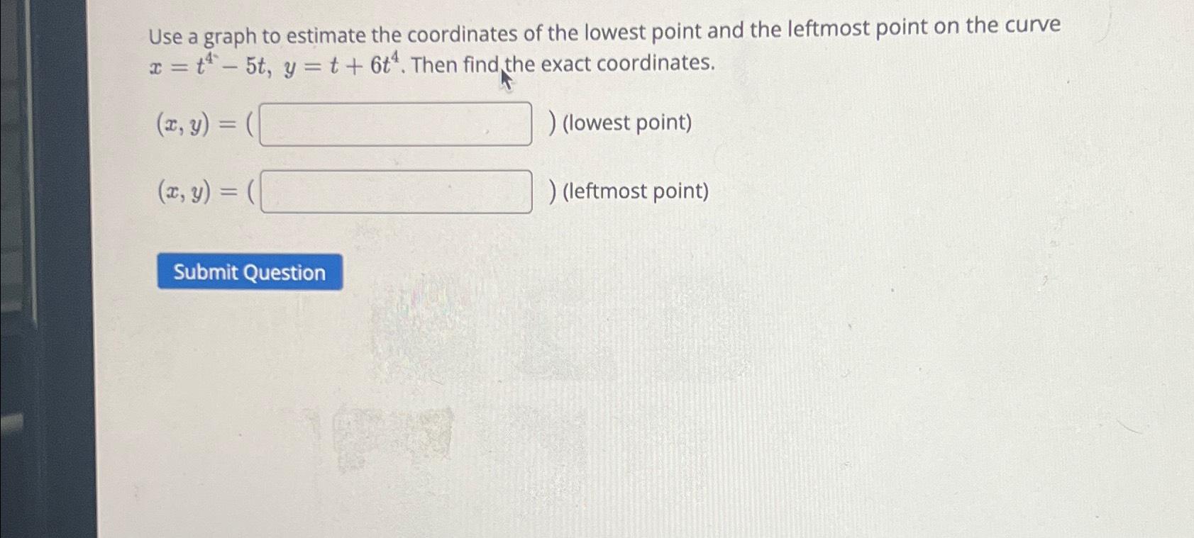 Solved Use a graph to estimate the coordinates of the lowest | Chegg.com