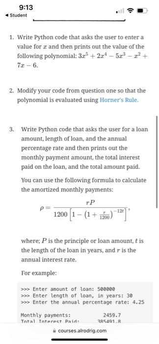 Solved 1 Write Python Code That Asks The User To Enter A
