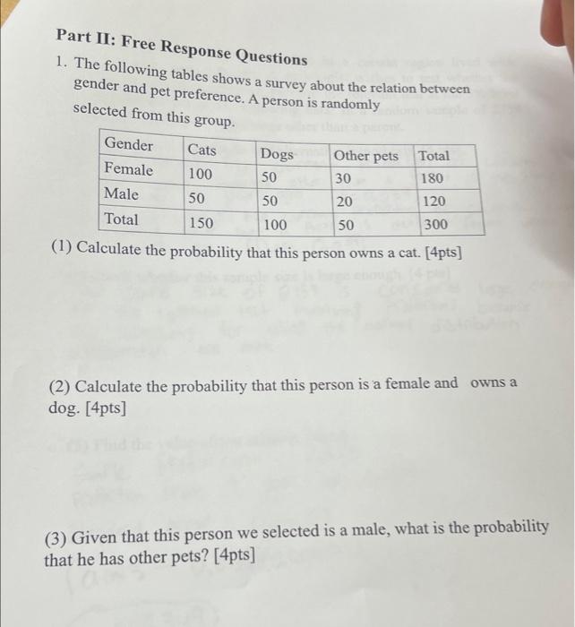 Solved Part II: Free Response Questions 1. The following | Chegg.com