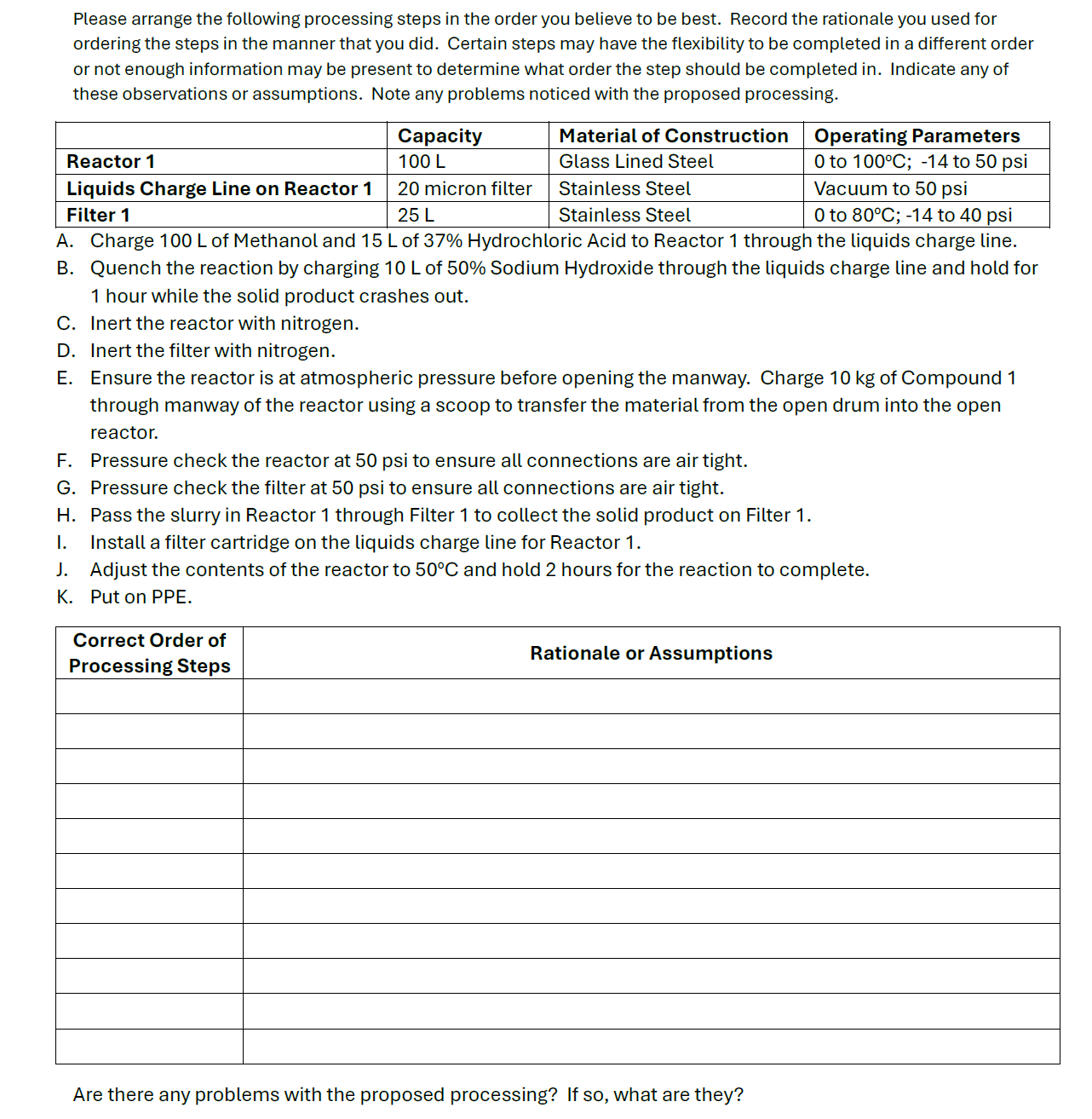 Solved Please arrange the following processing steps in the | Chegg.com