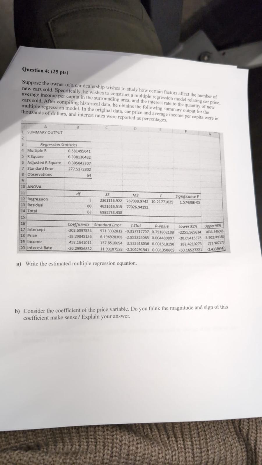 Solved Question 4: (25 ﻿pts)Suppose the owner of a car | Chegg.com