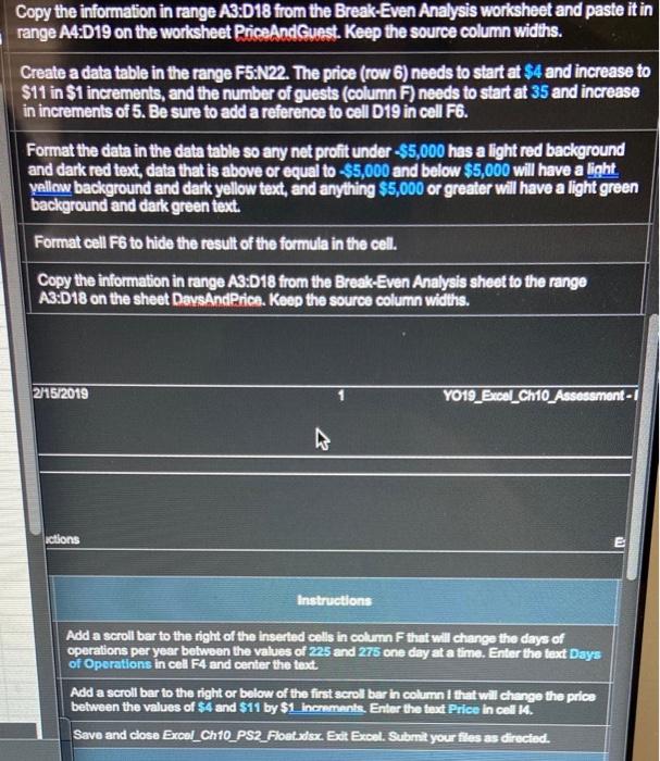 Solved Copy the information in range A3:D18 from the | Chegg.com