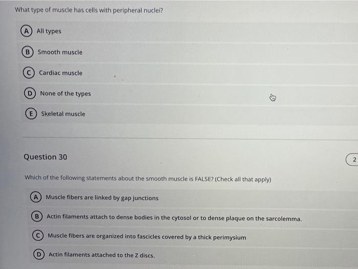 Solved What type of muscle has cells with peripheral nuclei? | Chegg.com