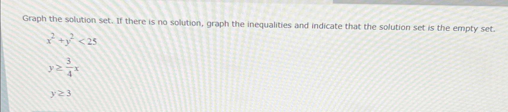 Solved Graph the solution set. If there is no solution, | Chegg.com