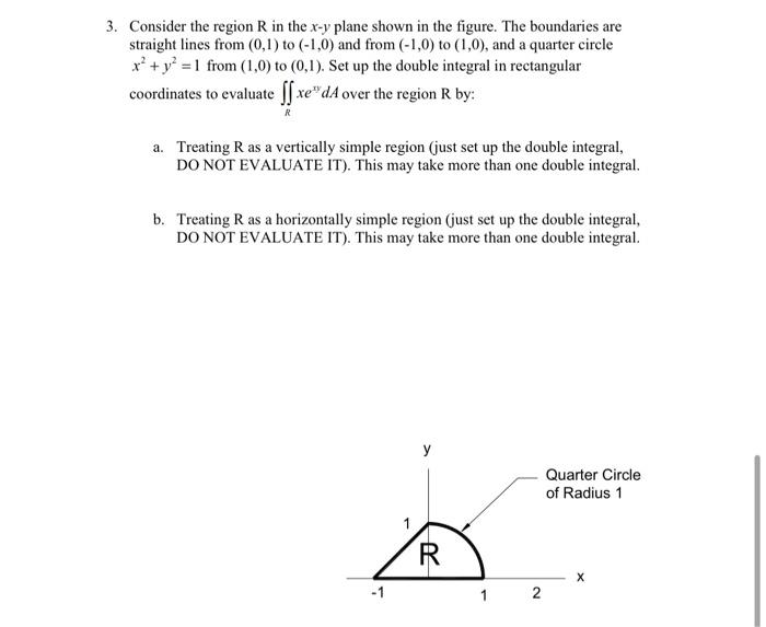 Solved 3. Consider the region R in the x-y plane shown in | Chegg.com