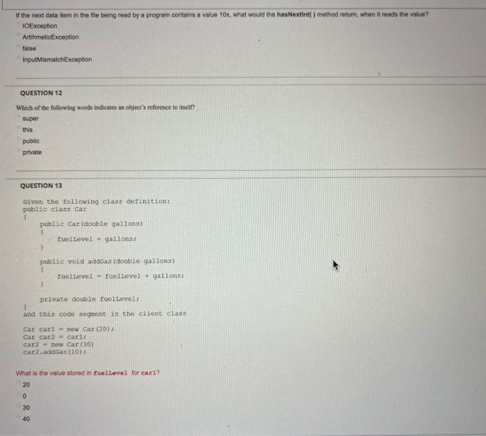 Solved In the Quiz class, the foo method has the following | Chegg.com