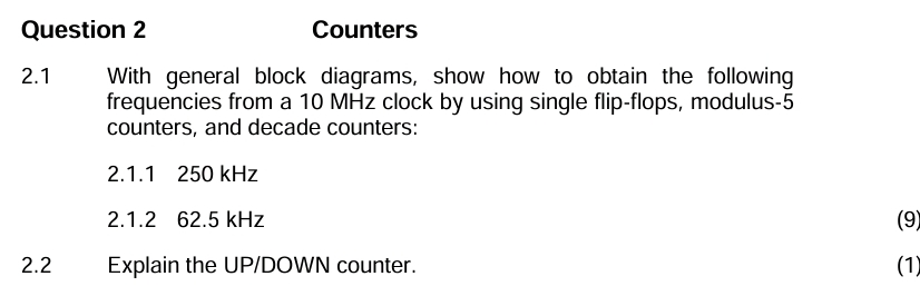 Solved Question 2Counters2.1 ﻿With general block diagrams, | Chegg.com