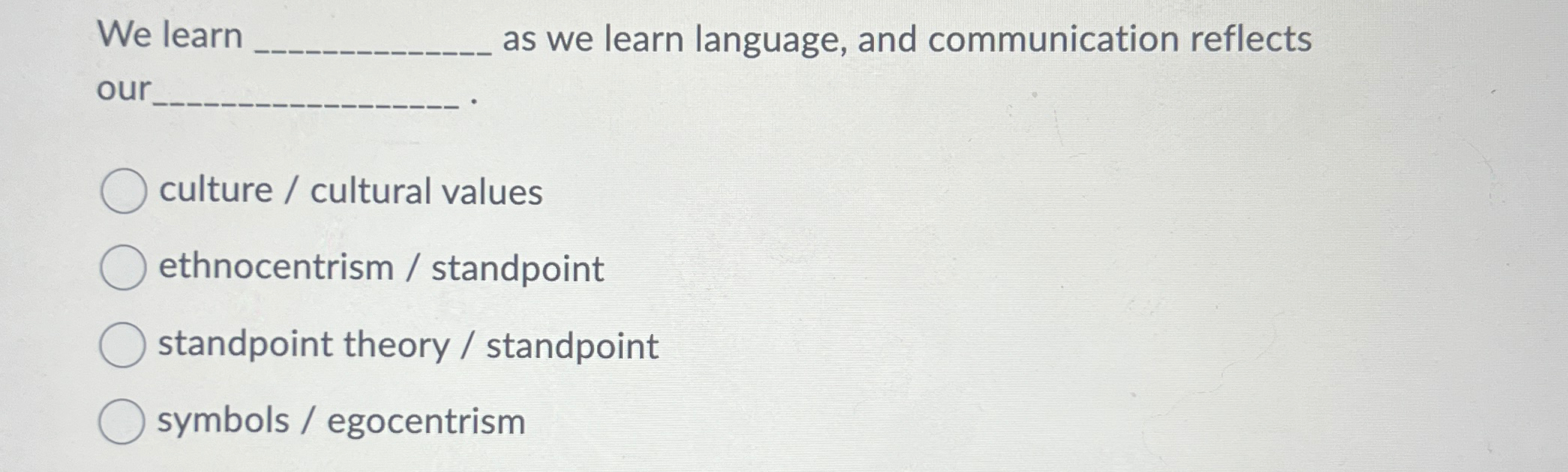 Solved We learn q, ﻿as we learn language, and communication | Chegg.com