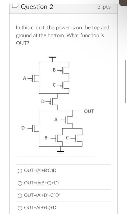 Solved In the following circuit, Vdd is power, Vss is | Chegg.com