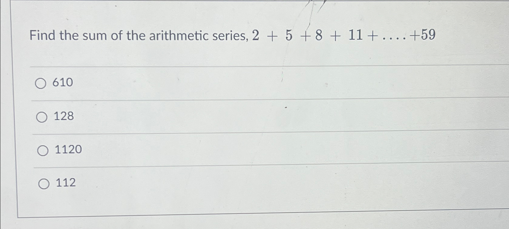 Solved Find the sum of the arithmetic series, | Chegg.com