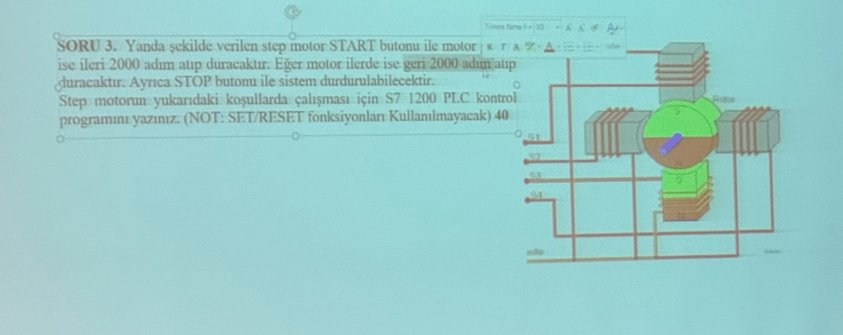 With the stepper motor start button, if the motor is | Chegg.com