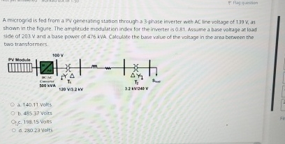 Solved A microgrid is fed from a PV generating station | Chegg.com