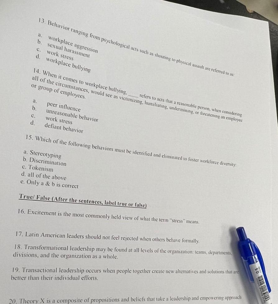 Solved Behavior ranging from psychological acts such as | Chegg.com