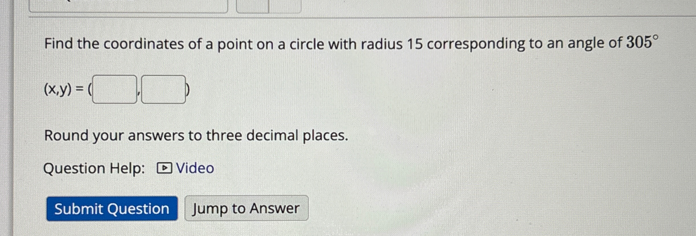 Solved Find the coordinates of a point on a circle with | Chegg.com