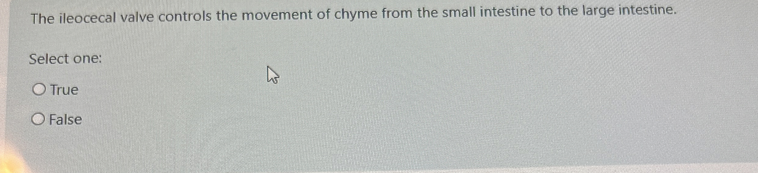 Solved The ileocecal valve controls the movement of chyme | Chegg.com