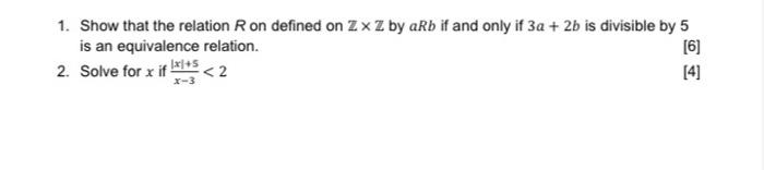 Solved 1. Show that the relation R on defined on Zx Z by aRb | Chegg.com