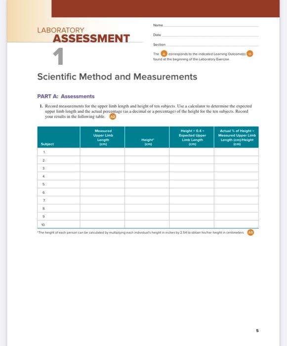 Name Date LABORATORY ASSESSMENT 1 Section corresponds | Chegg.com