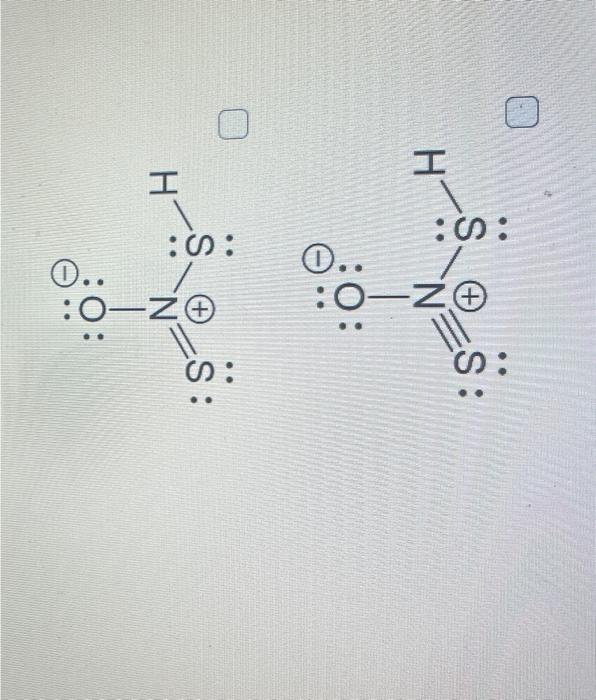 Solved Select all possible resonance structures for NOS2H : | Chegg.com