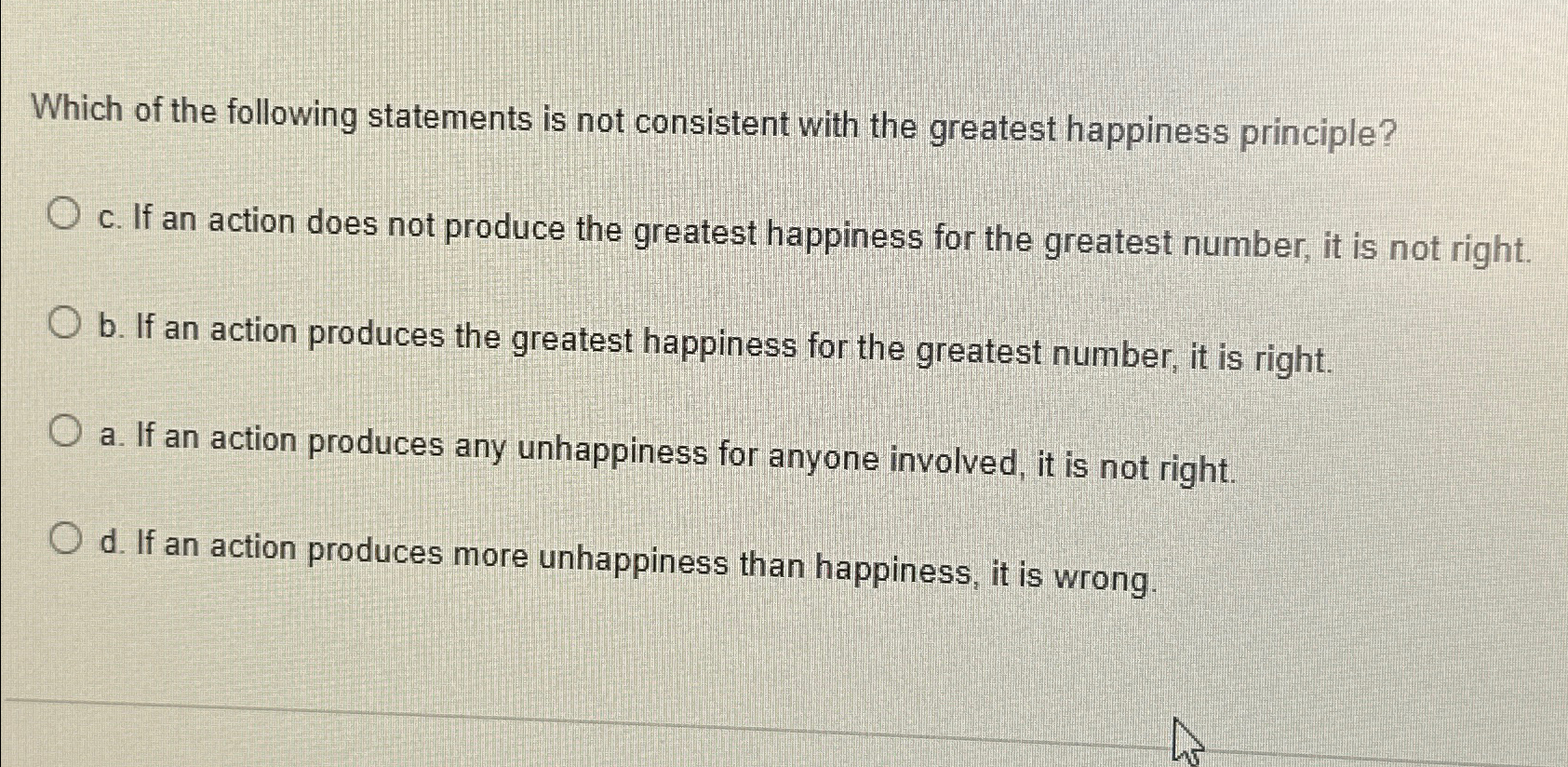 Solved Which of the following statements is not consistent | Chegg.com