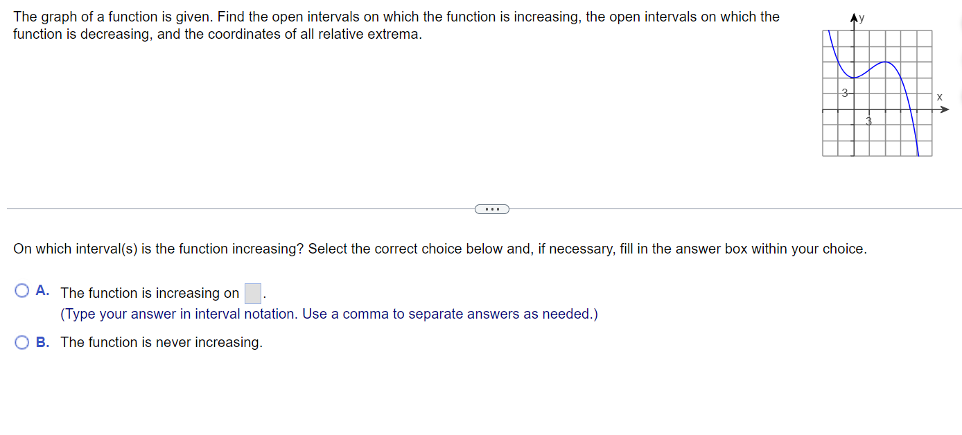 On which interval(s) ﻿is the function increasing? | Chegg.com