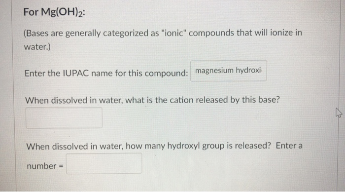 Solved For CsOH: (Bases are generally categorized as "ionic" | Chegg.com