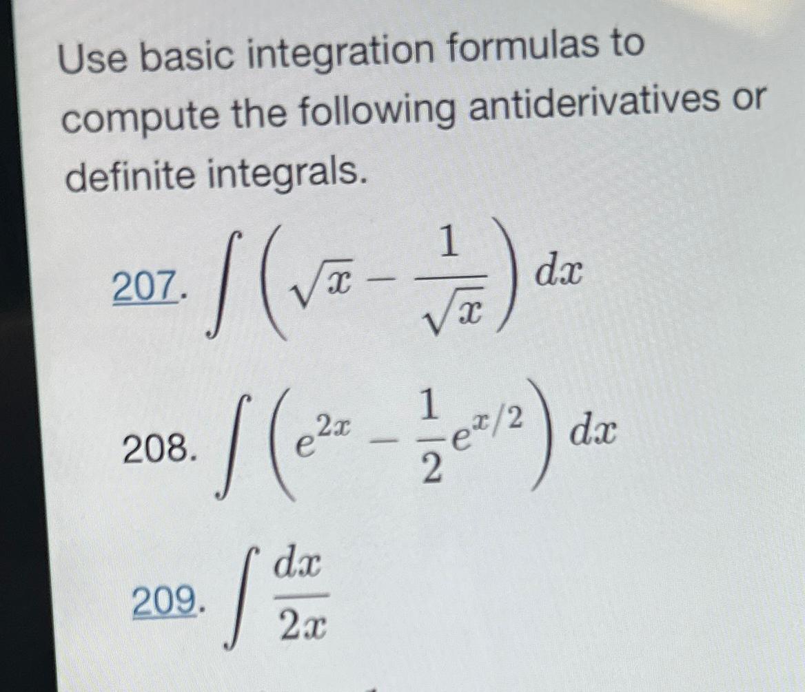 Solved Use basic integration formulas to compute the | Chegg.com