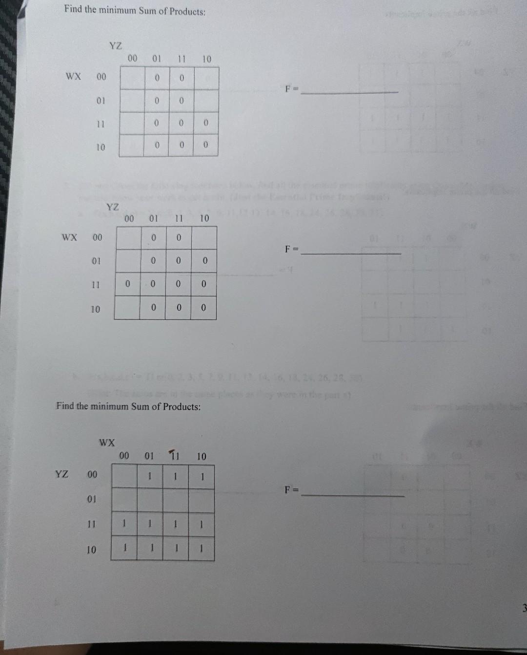 Solved Find the minimum Sum of Products: Find the minimum | Chegg.com