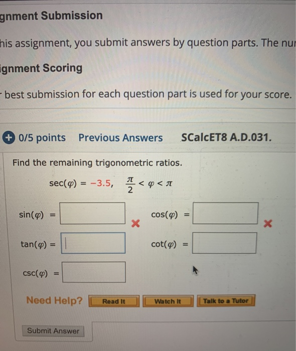 Solved gnment Submission his assignment, you submit answers | Chegg.com