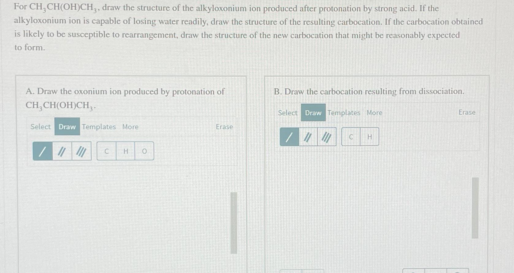 Solved For CH_(3)CH(OH)CH_(3), draw the structure of the | Chegg.com