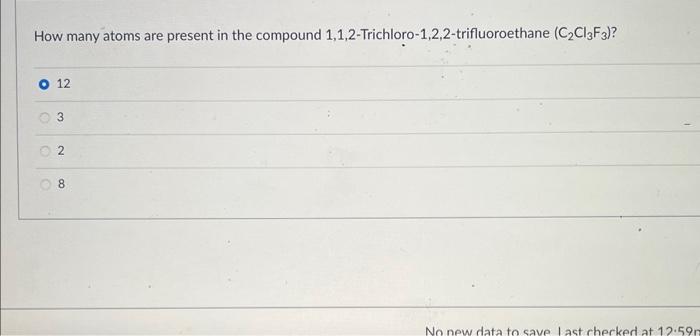 Solved How many atoms are present in the compound | Chegg.com