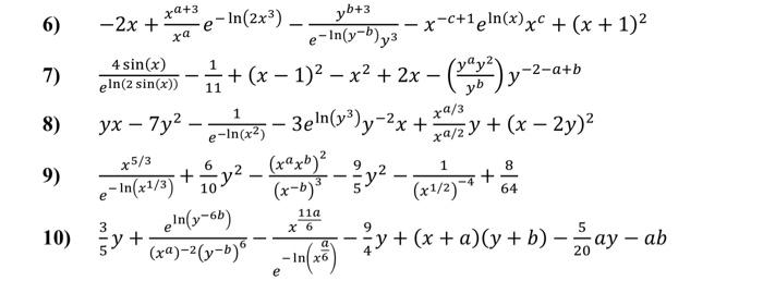 Solved Please answer all 6-10. Simplify the following | Chegg.com