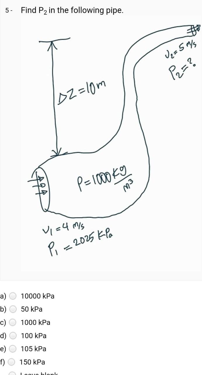Solved 5 - Find P2 in the following pipe. | Chegg.com