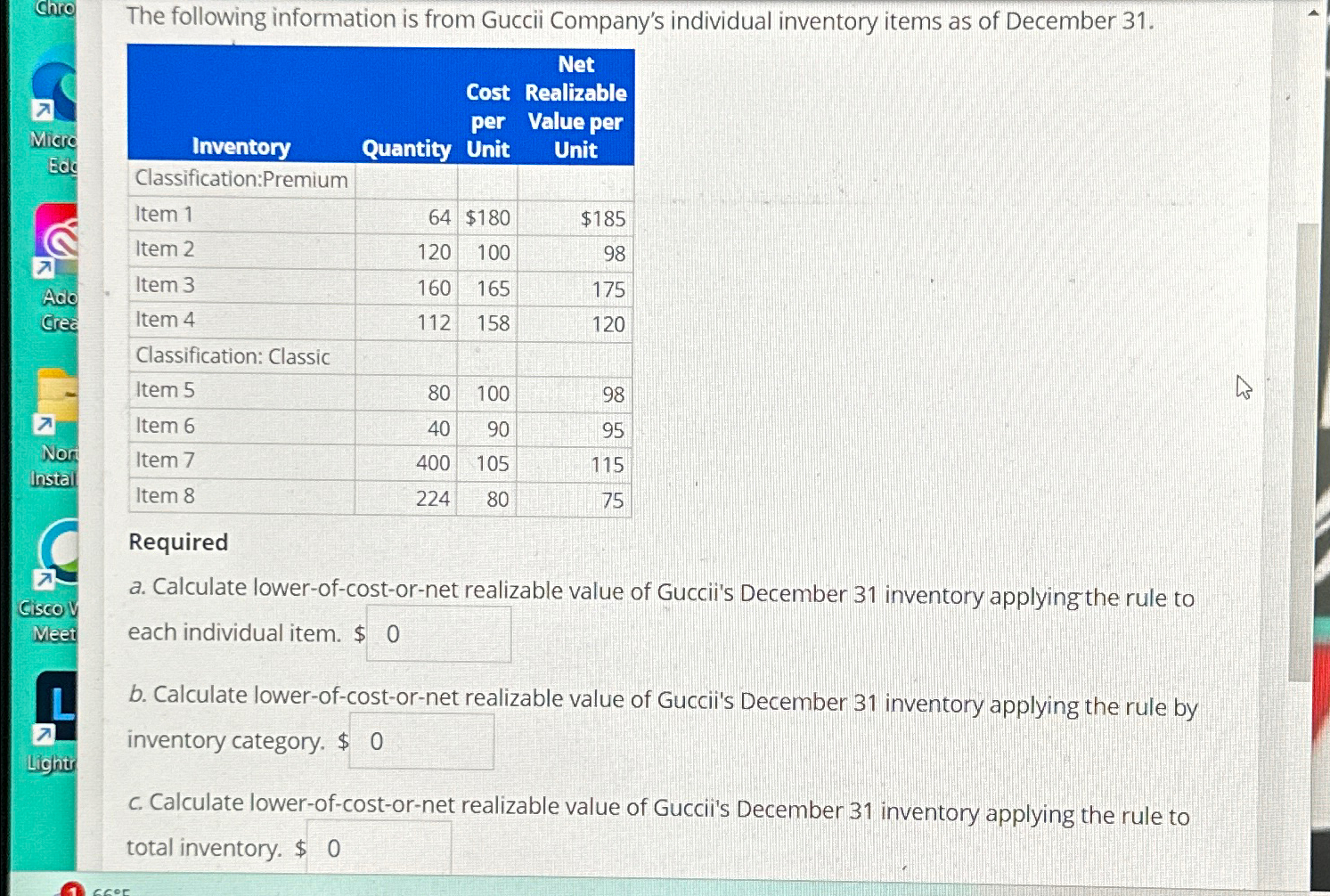 Solved Shro The following information is from Guccii | Chegg.com
