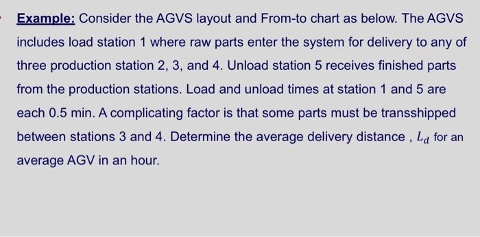 Example: Consider the AGVS layout and From-to chart | Chegg.com