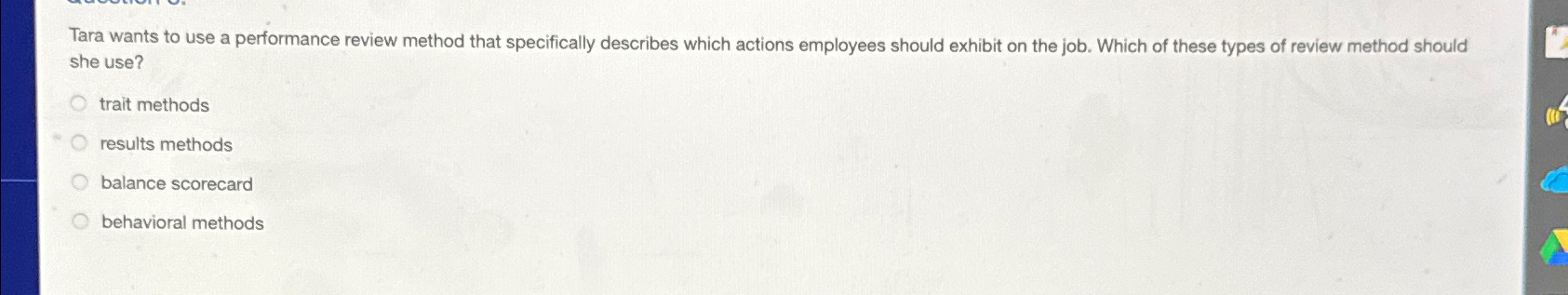 Solved Tara wants to use a performance review method that | Chegg.com