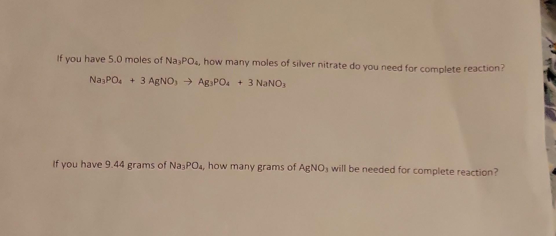 Solved If you have 5.0 moles of Na3PO4, how many moles of | Chegg.com