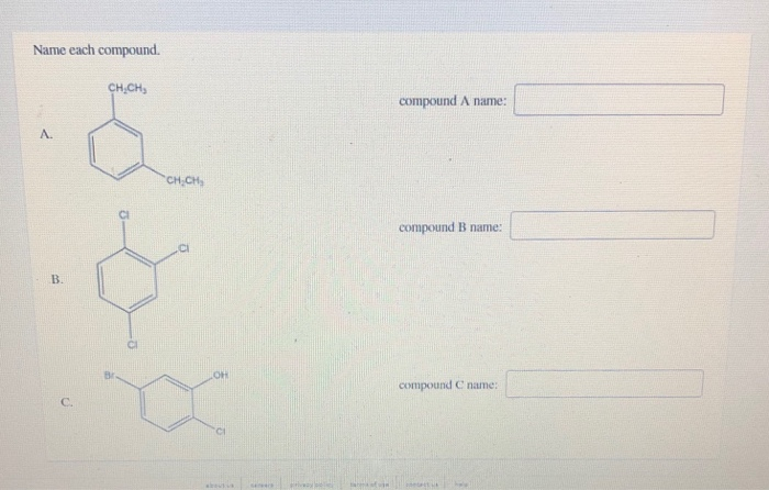 Solved Name each compound CH.CH compound A name: compound B | Chegg.com