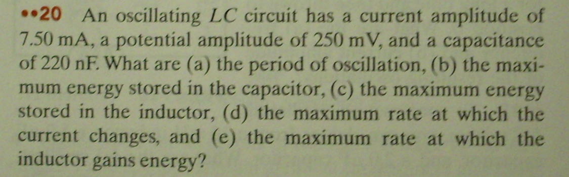 Solved An oscillating LC circuit has a current amplitude of | Chegg.com